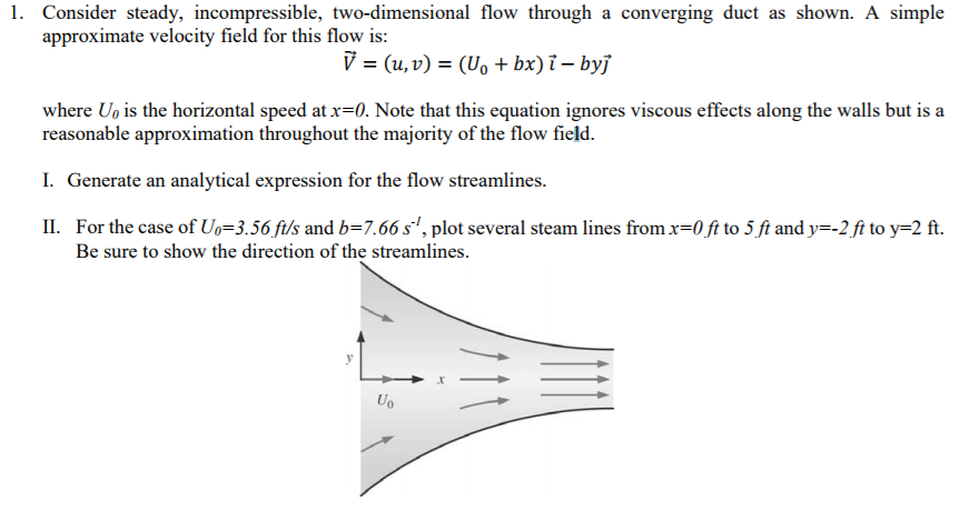Solved I. Consider steady, incompressible, two-dimensional | Chegg.com