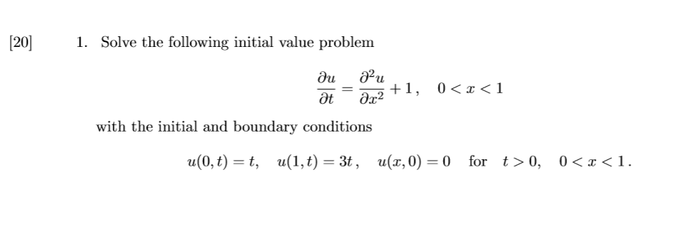 Solved: Solve The Following Initial Value Problem U/ T = U... | Chegg.com