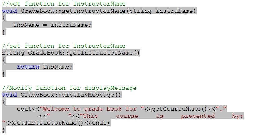 (Solved) - (Modifying Class GradeBook) Modify class GradeBook as ... (Solved) - (Modifying Class GradeBook) Modify class GradeBook as ...