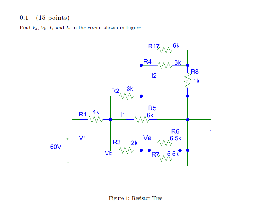 Solved 0.1 (15 points) Find Va, Vb, 1 and I2 in the circuit | Chegg.com Solved 0.1 (15 points) Find Va, Vb, 1 and I2 in the circuit | Chegg.com