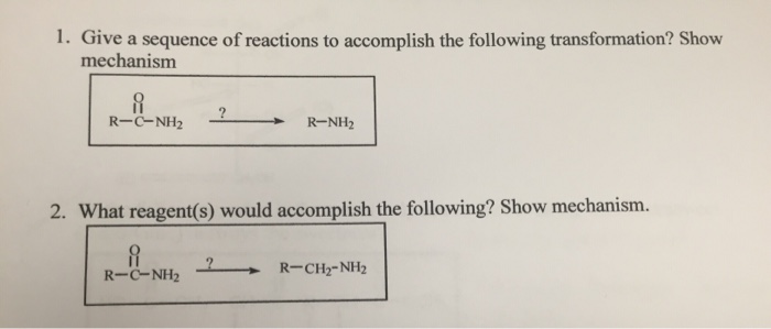 Solved Give a sequence of reactions to accomplish the | Chegg.com