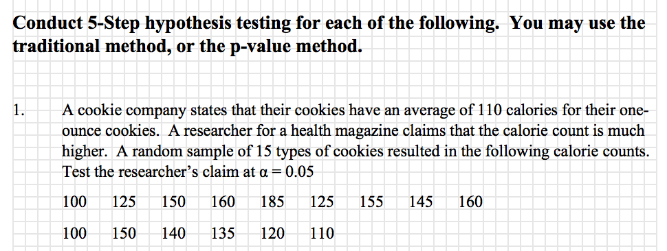 Solved Conduct 5-Step hypothesis testing for each of the | Chegg.com
