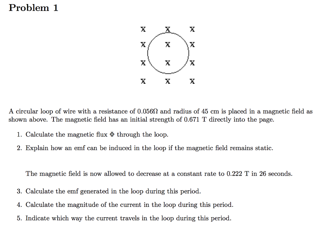 Solved Problem 1 A circular loop of wire with a resistance | Chegg.com