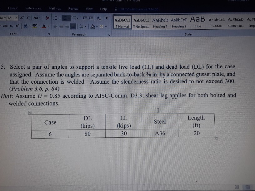 Solved Layout References Mailings Review View Help 仨-1 | Chegg.com