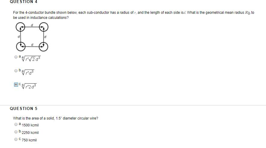 Solved QUESTION 4 For the 4-conductor bundle shown below, | Chegg.com