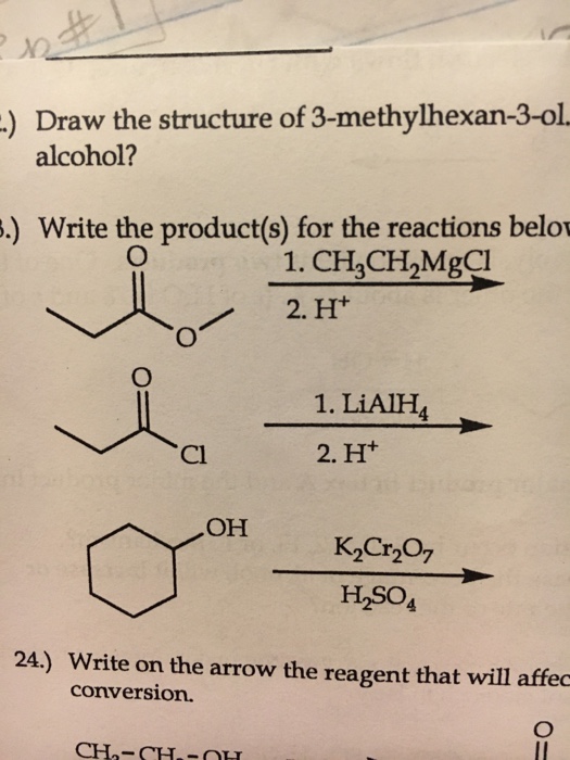 Solved Draw the structure of 3-methylhexan-3-ol. alcohol? | Chegg.com