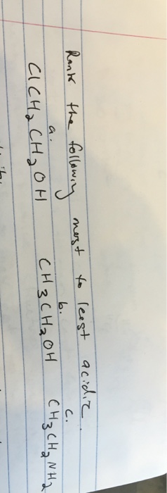 Solved Rank the following most to least acidic. | Chegg.com