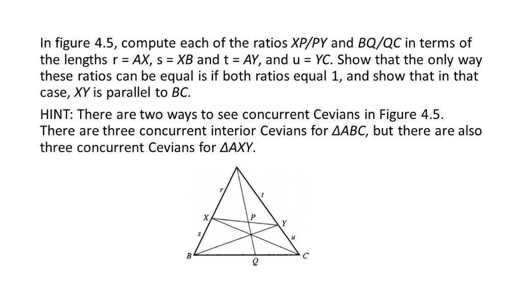 Solved In figure 4.5, compute each of the ratios XP/PY and | Chegg.com