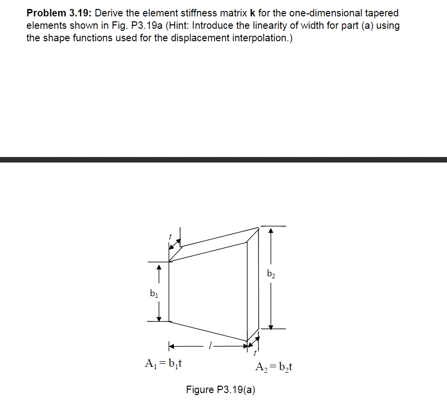 Solved Derive the element stiffness matrix k for the | Chegg.com