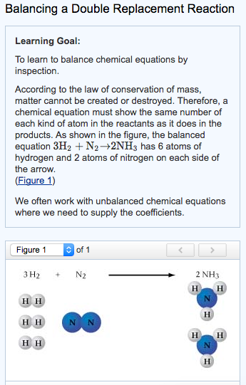 Solved Balancing a Double Replacement Reaction Learning Goal | Chegg.com