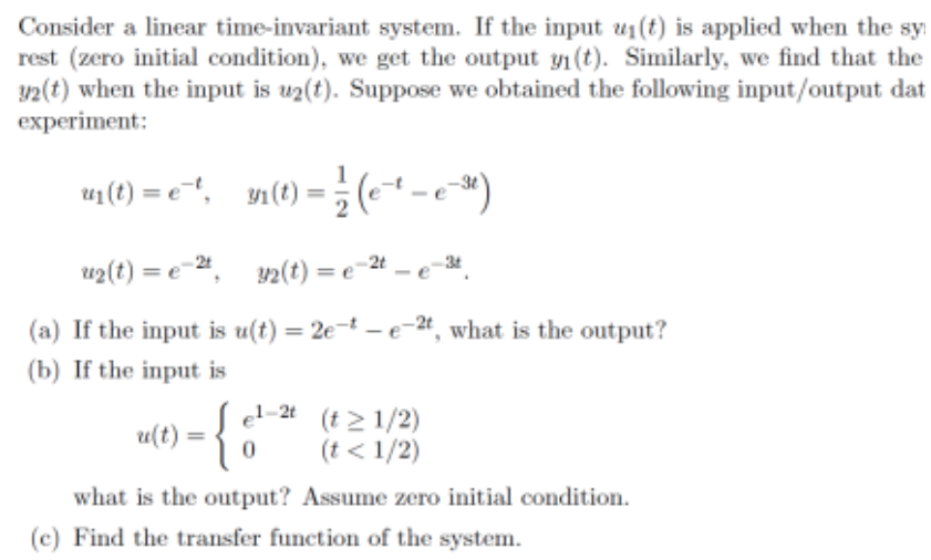 Consider a linear time-invariant system. If the input | Chegg.com