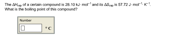 Solved The Delta Hvap of a certain compound is 28.10 kJ | Chegg.com