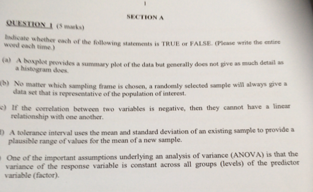 Solved Indicate whether each of the following statements is | Chegg.com