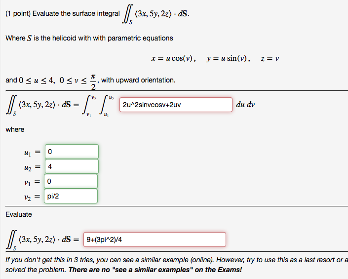 Solved Evaluate the surface integral doubleintegral_S (3x, | Chegg.com
