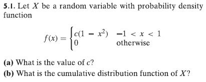 Solved Let X be a random variable with probability density | Chegg.com