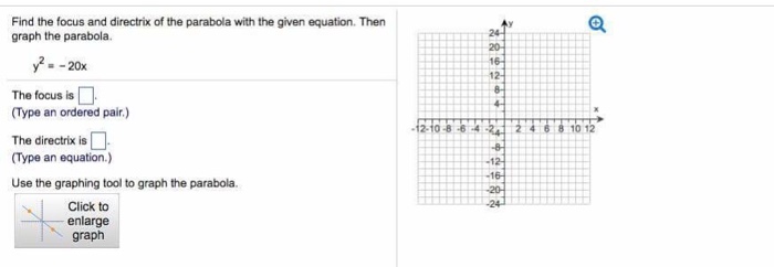 Solved Find the focus and directrix of the parabola with the | Chegg.com