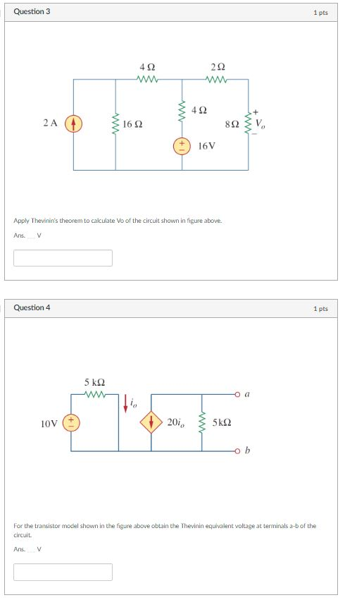 Solved Apply Thevinin's theorem to calculate Vo of the | Chegg.com