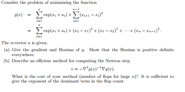 Solved Consider the problem of minimizing the function m-1 | Chegg.com