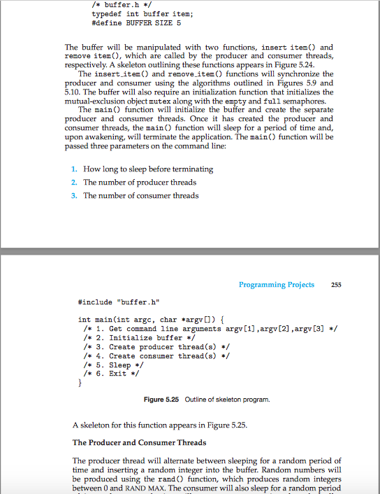 Solved Project 3_Producer-Consumer Problem In Section 5.7.1, | Chegg.com
