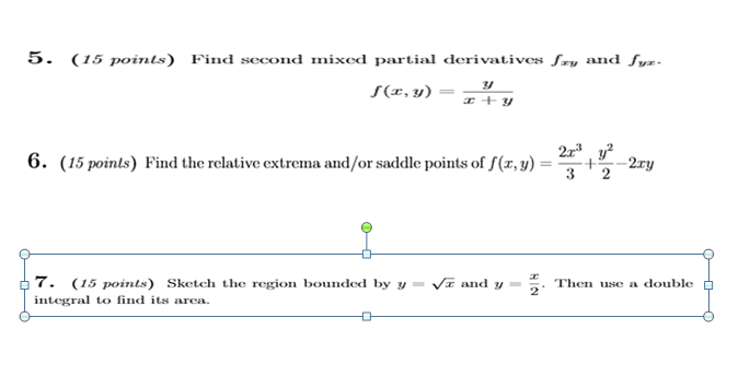 Find second mixed partial derivatives fxy and fyx. | Chegg.com