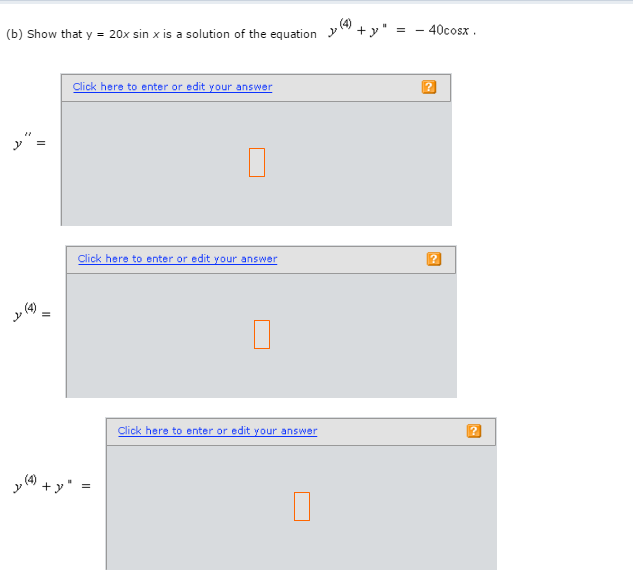 Solved (a) Show that y-20x sin x is a solution to y " | Chegg.com