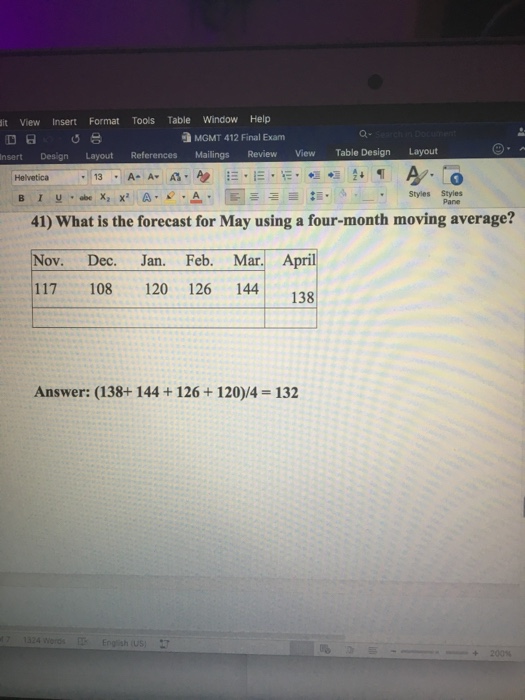 Solved What is the forecast for May using a four-month | Chegg.com