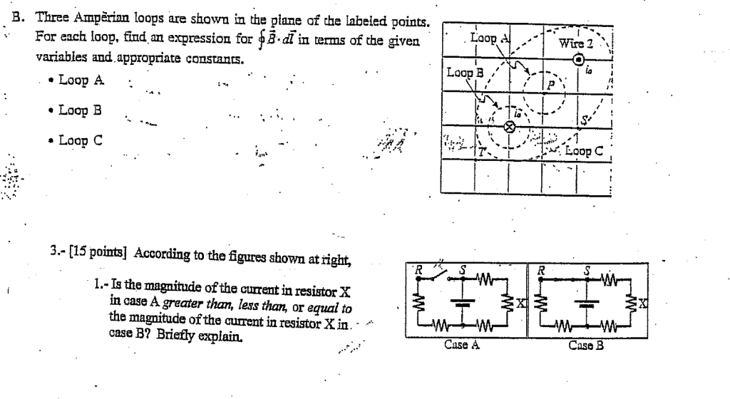 Solved Three Amperian loops are shown in the plane of the | Chegg.com