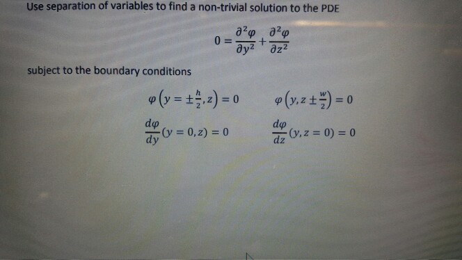 Solved Use separation of variables to find a non-trivial | Chegg.com