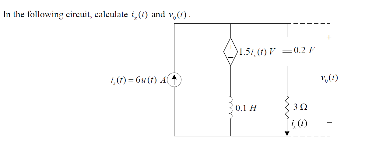 Solved In the following circuit, calculate ix (t) and v0 (t) | Chegg.com