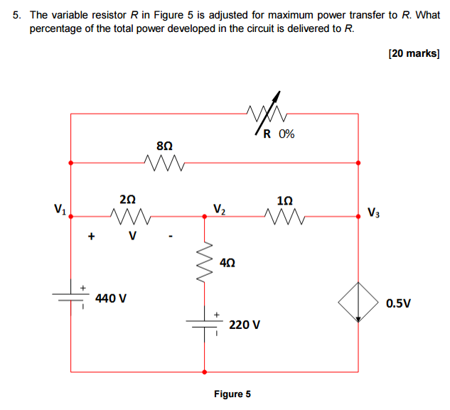 Solved The variable resistor R in Figure 5 is adjusted for | Chegg.com