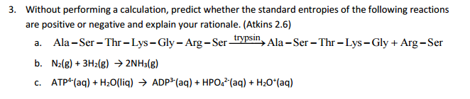 Solved Without performing a calculation, predict whether the | Chegg.com