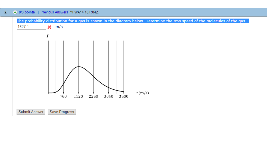 Solved The probability distribution for a gas is shown in | Chegg.com