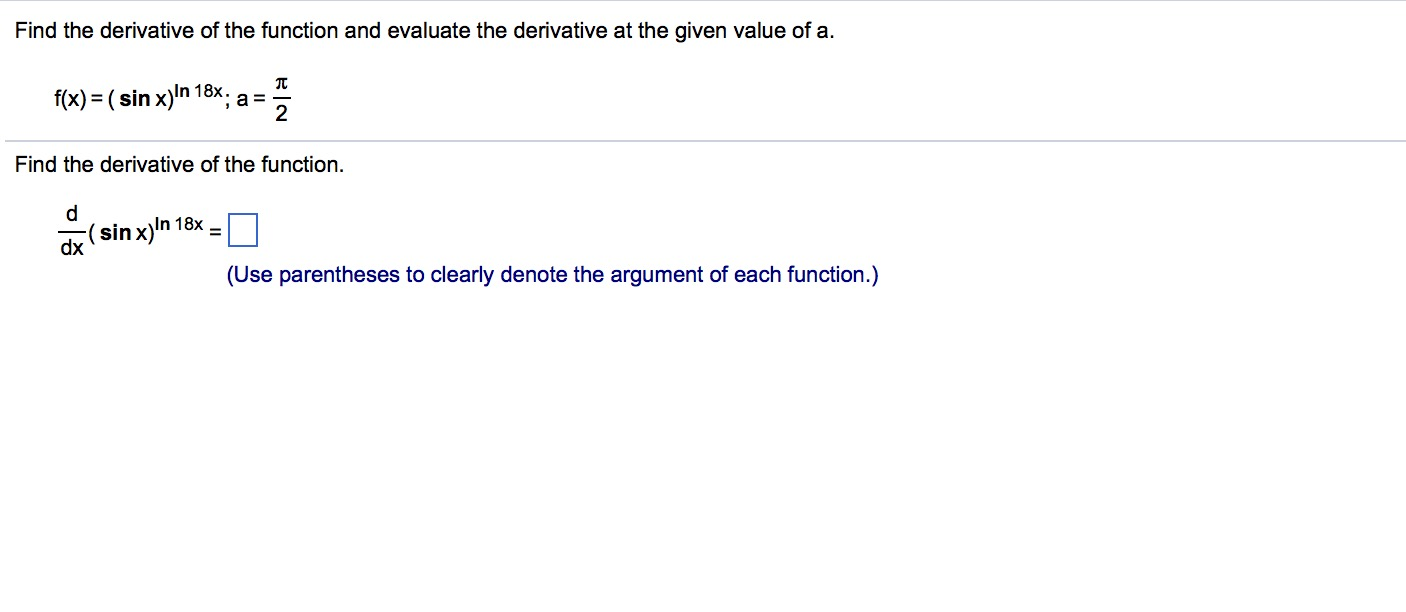 Solved Find The Derivative Of The Function And Evaluate The