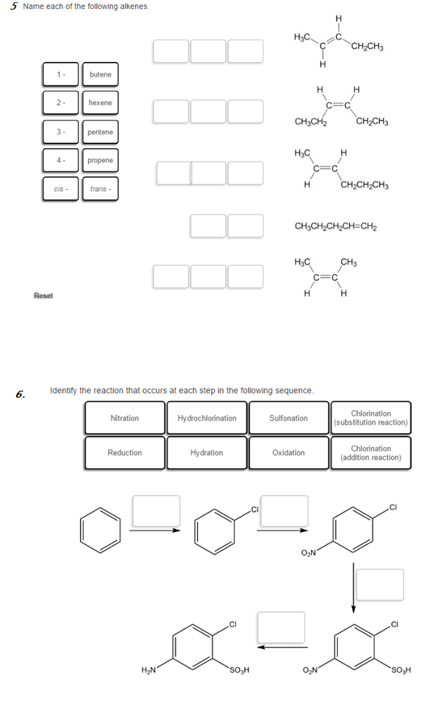 Solved Name each of the following alkenes. Identity the | Chegg.com
