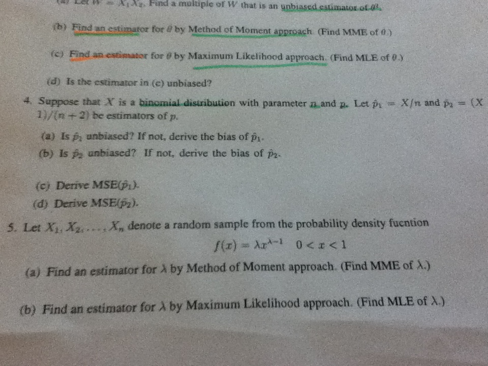 Solved Find An Estimator For Theta By Method Of Moment
