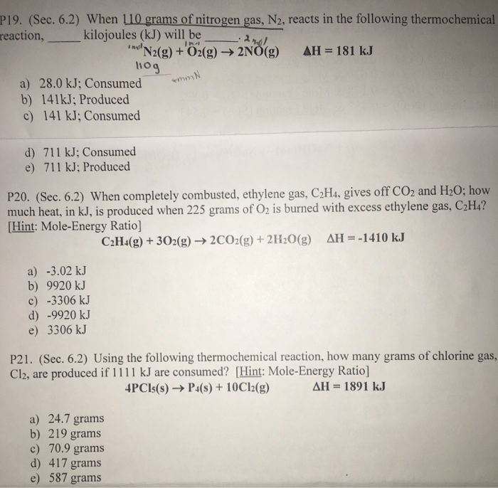 Solved When 110 grams of nitrogen gas, N_2, reacts in the | Chegg.com