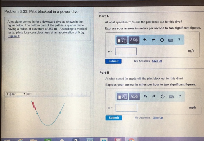Solved A jet plane comes In for a downward dive as shown In | Chegg.com