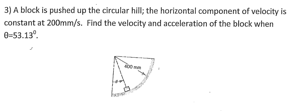Solved 3) A block is pushed up the circular hill; the | Chegg.com
