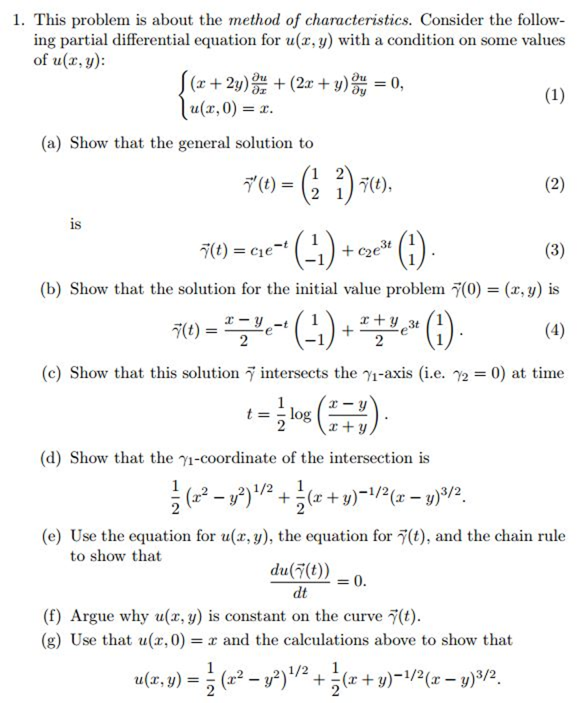Solved This problem is about the method of characteristics. | Chegg.com