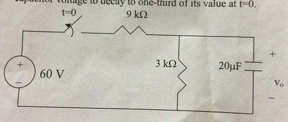 Solved for the following circuit , find V0(t) for t=0. | Chegg.com