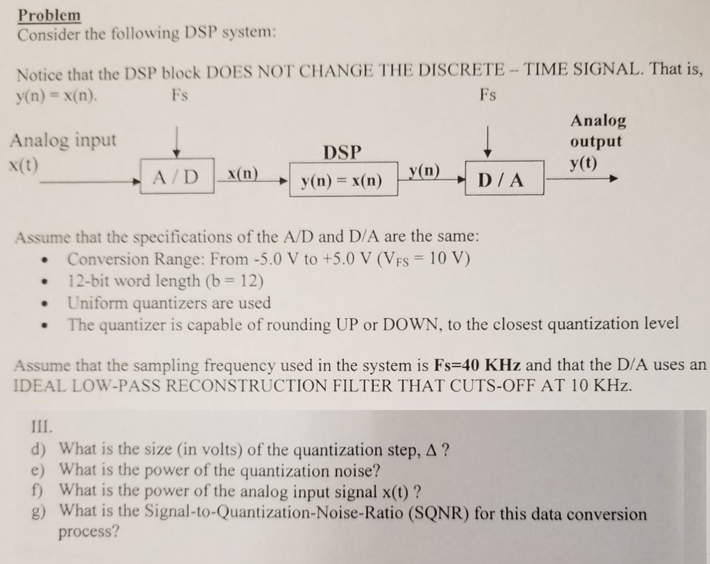 Solved Problem Consider the following DSP system: Notice | Chegg.com