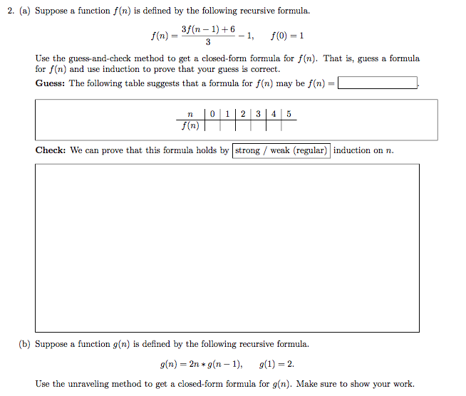 Solved f(n) = (n-1) + 6 Use the guess-and-check method to | Chegg.com