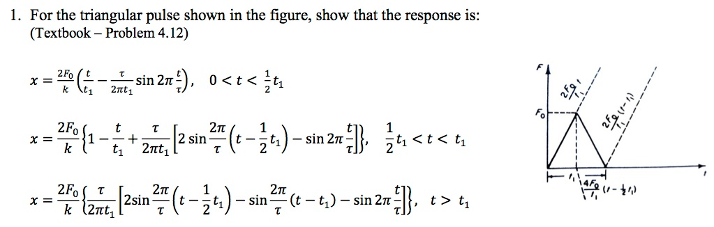 Solved For the triangular pulse shown in the figure, show | Chegg.com