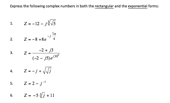 Solved Express the following complex numbers in both the | Chegg.com