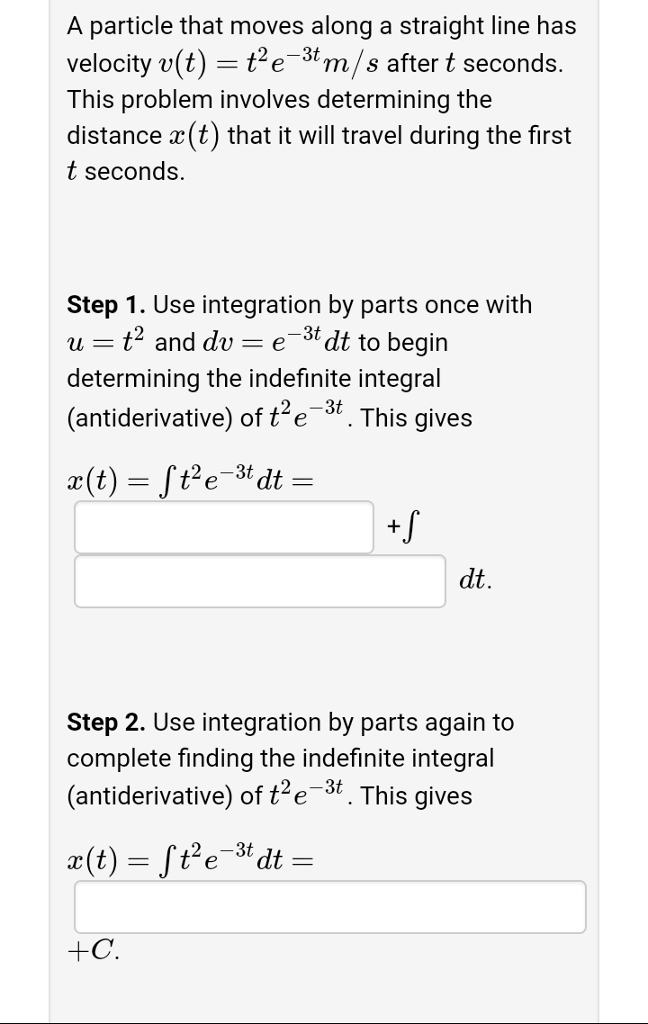 Solved Having trouble with this 4 step integration problem? | Chegg.com
