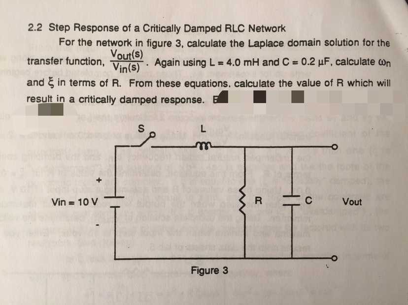 Solved Step Response of a Critically Damped RLC Network For | Chegg.com