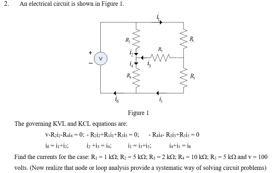 Solved An electrical circuit is shown in Figure 1. The | Chegg.com