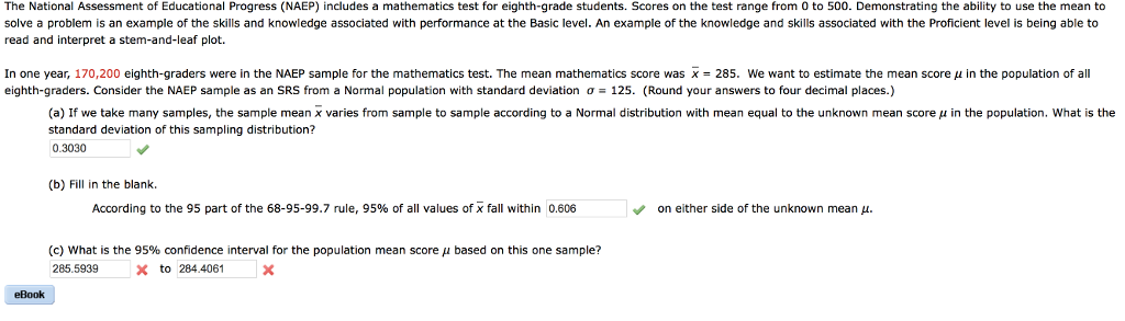 Solved The National Assessment of Educational Progress | Chegg.com