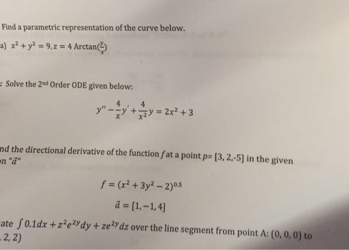 Solved Find a parametric representation of the curve below. | Chegg.com
