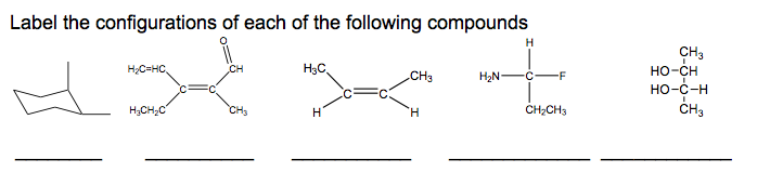 Solved Label the configurations of each of the following | Chegg.com